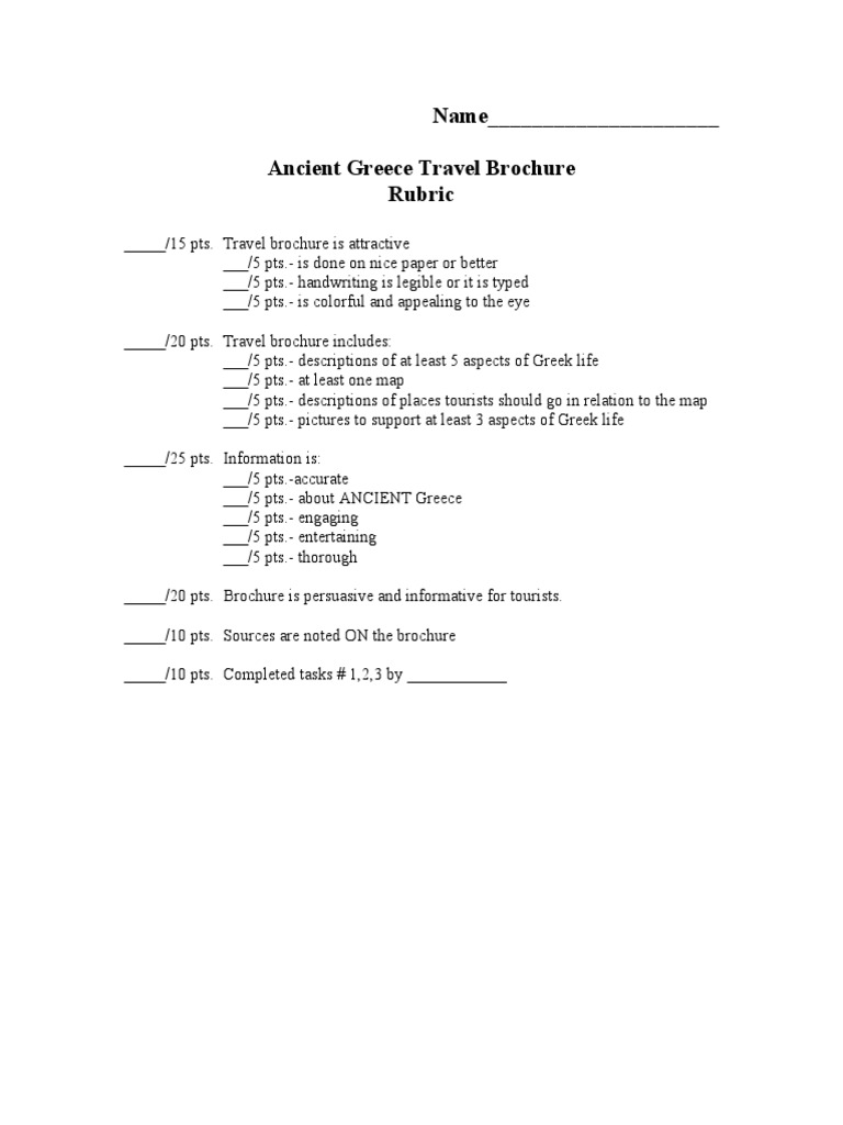 Ancient Greece Travel Brochure Guide | PDF