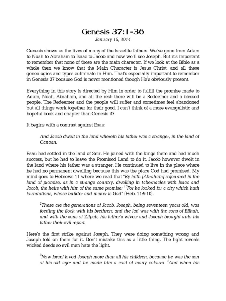Genesis 37:1-36 | PDF | Jacob | Book Of Genesis