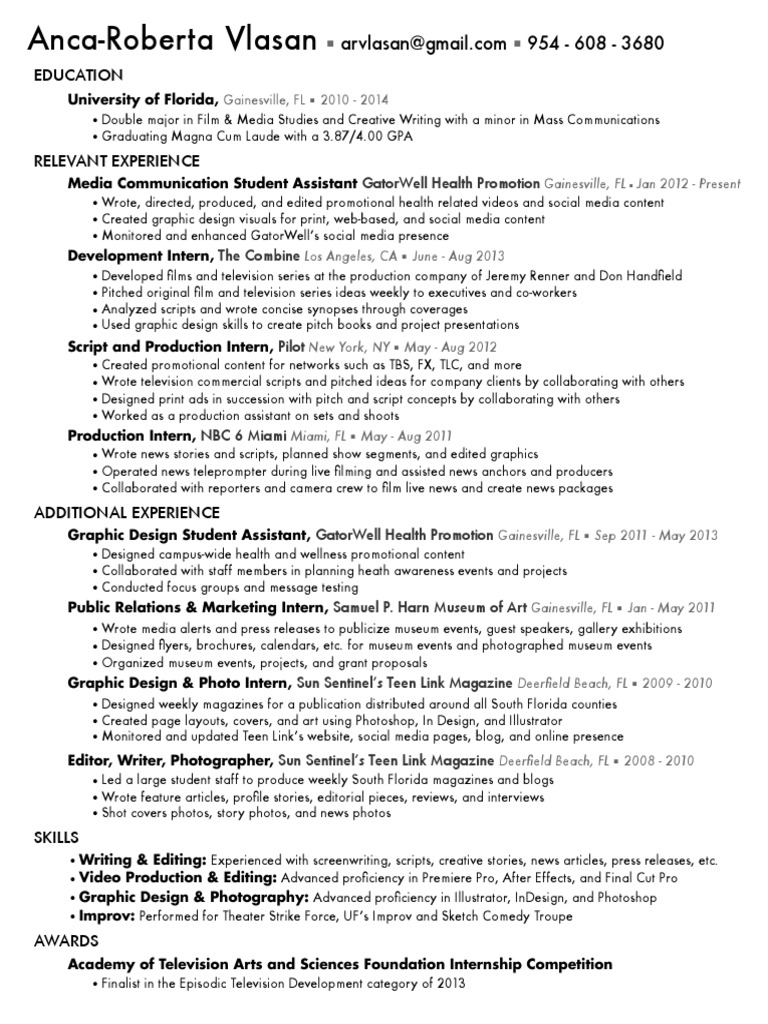 Anca-Roberta Vlasan Resume | PDF | Graphic Design | Mass Media