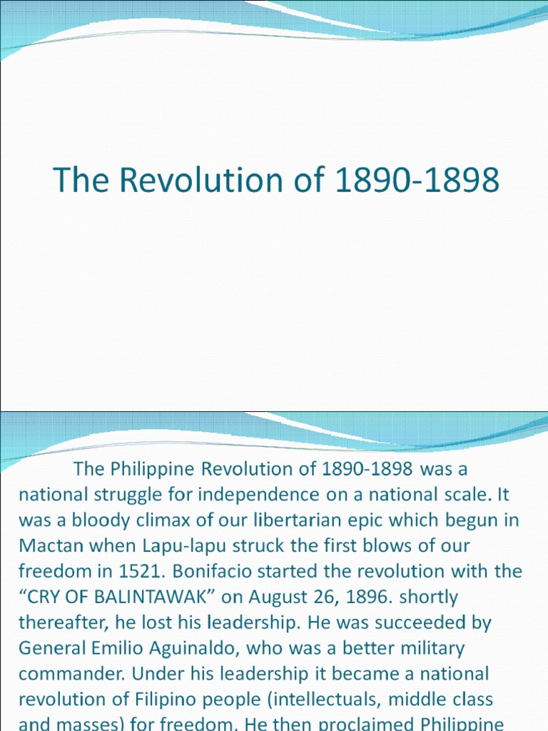 The Revolution of 1890-1898 | PDF | Conflicts | Philippines