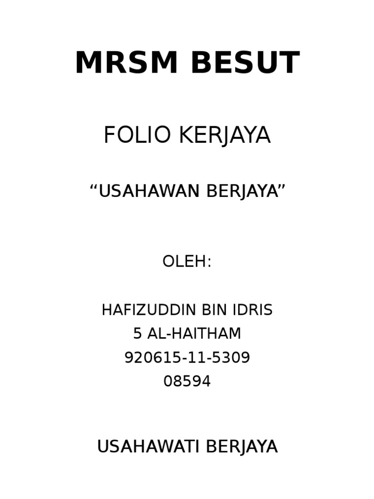 MRSM Besut (97-030 | PDF