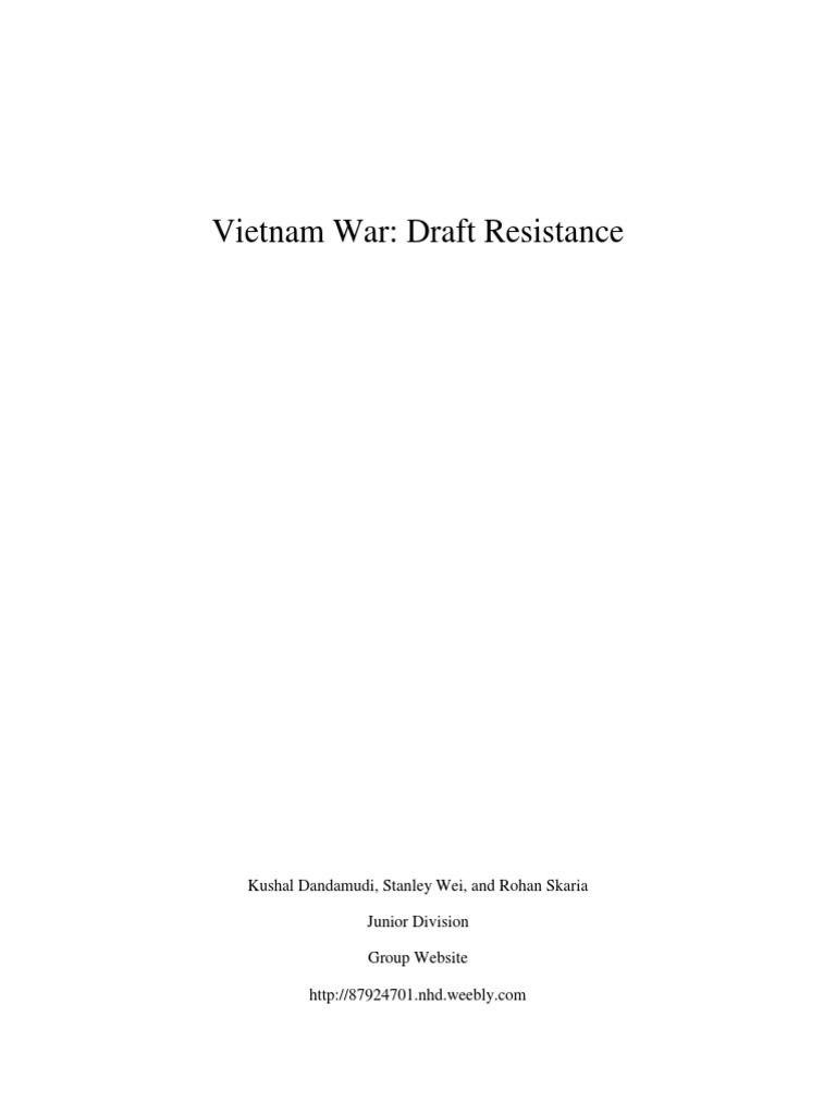 Vietnam War Draft Resistance Insights | PDF | Conscription | Anti War ...
