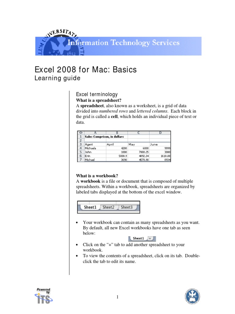 Introduction To Excel 2008 | Download Free PDF | Spreadsheet | Formula