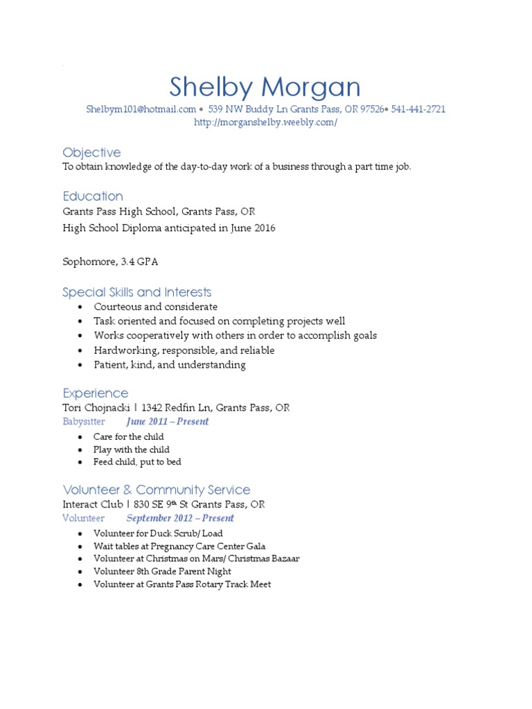 Shelby Morgan's Resume Overview | PDF | Wellness