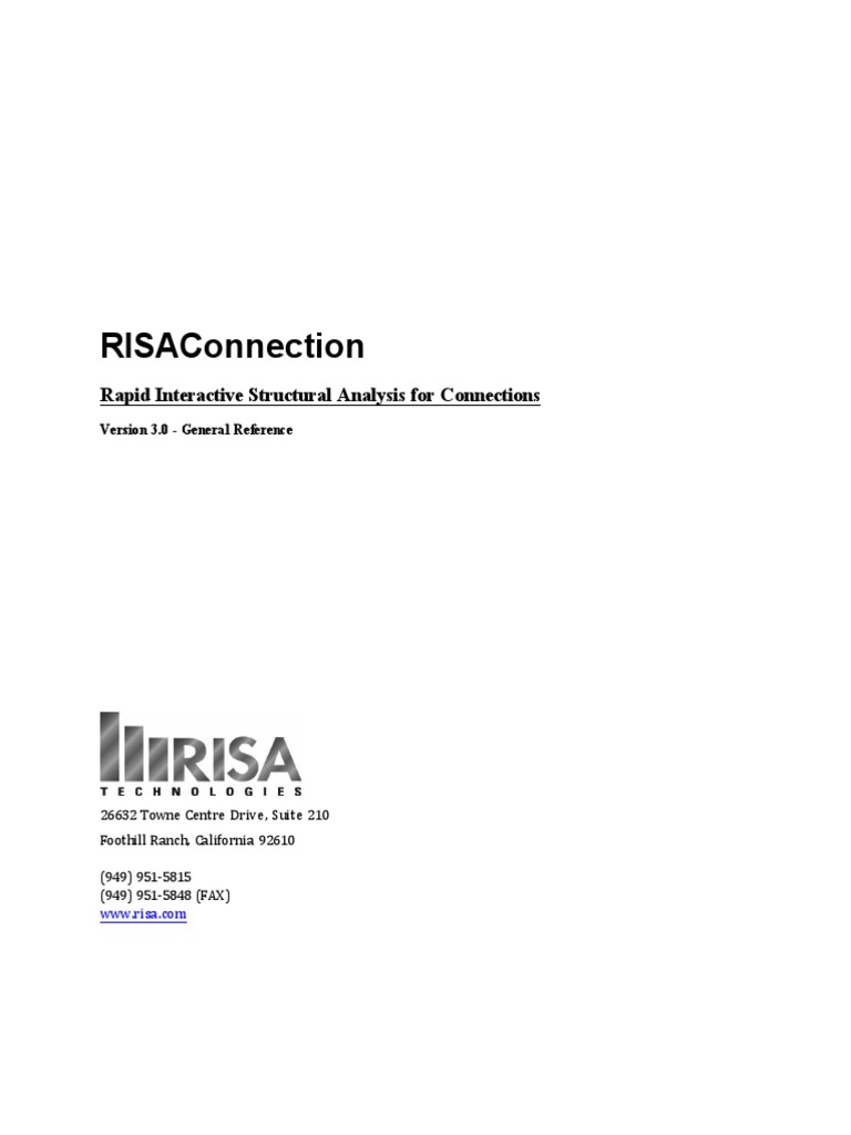 Risa Connection Manual | PDF | Buckling | 64 Bit Computing