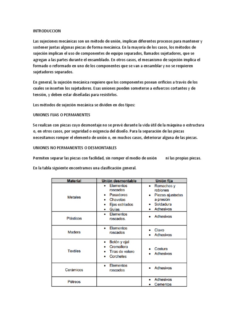 SUJECIONES MECÁNICAS | PDF | Tornillo | Soldadura