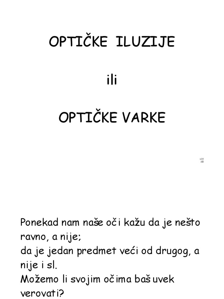Opticke Iluzije Zanimljiva Matematika | PDF