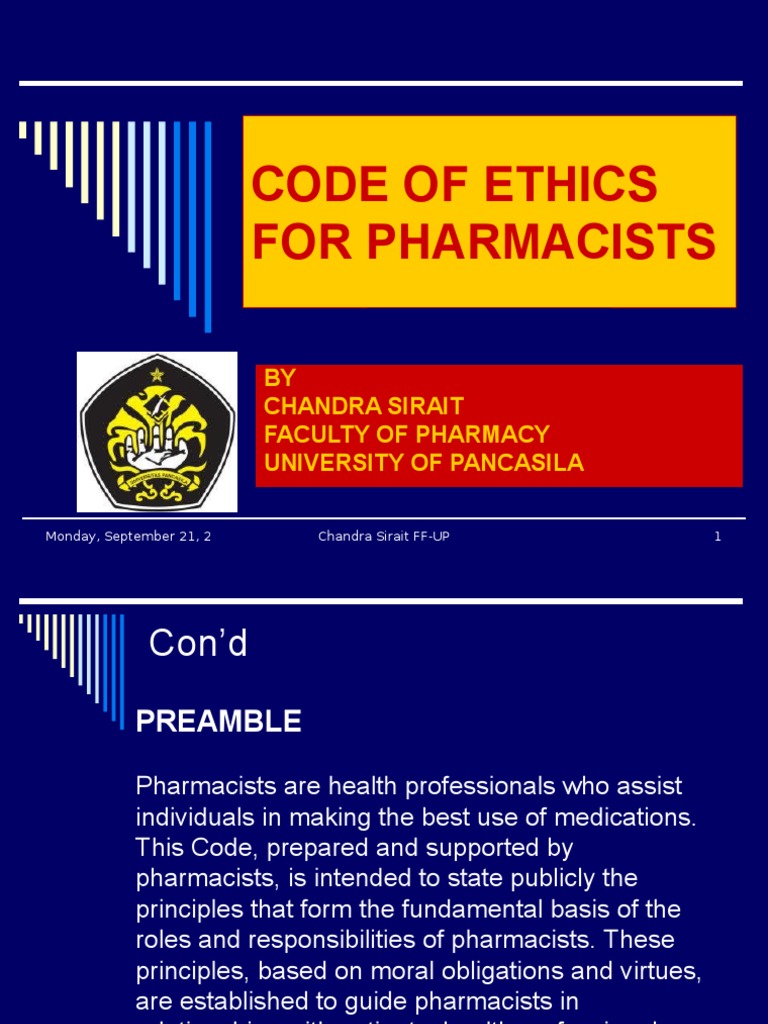 Code of Ethics for Pharmacists | PDF | Pharmacy | Autonomy