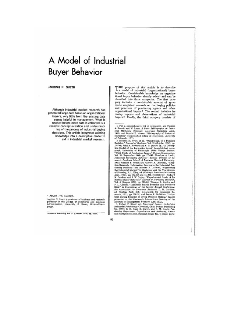 Howard Sheth Model of Consumer Behaviour | PDF