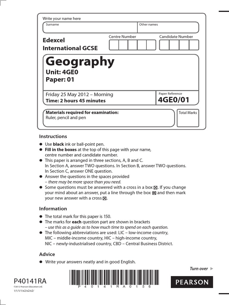 Geography Past Paper | PDF | River | Landscape