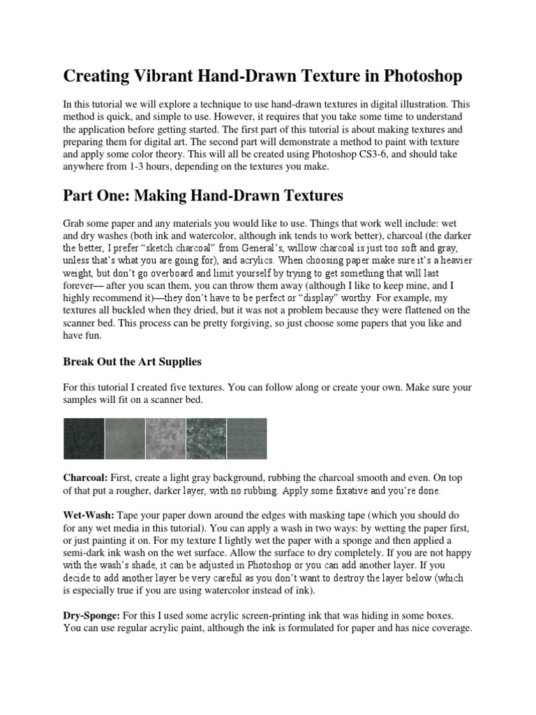 Creating Vibrant Hand Drawn Texture | PDF | Adobe Photoshop | Texture ...
