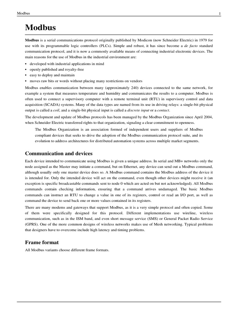 Modbus Pdf Areas Of Computer Science Computer Data 