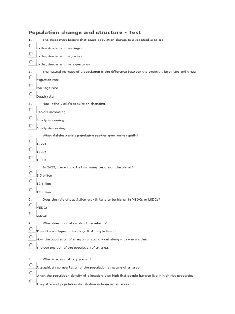 Population Change and Structure | PDF