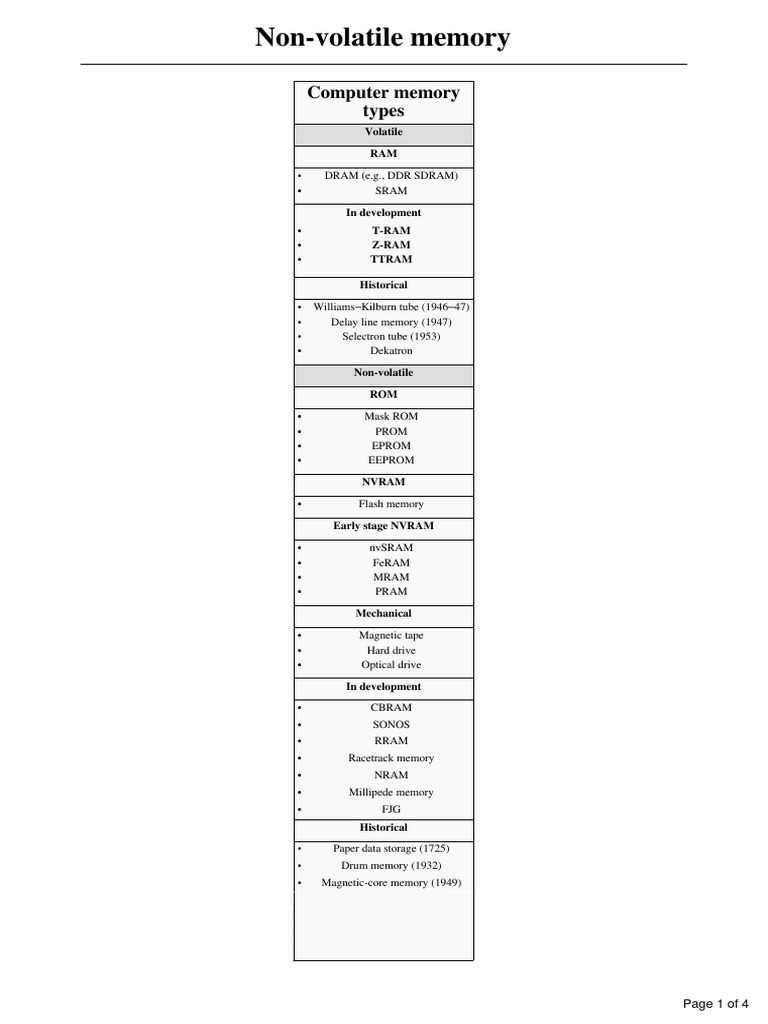 Non Volatile Memory | PDF | Flash Memory | Computer Data Storage