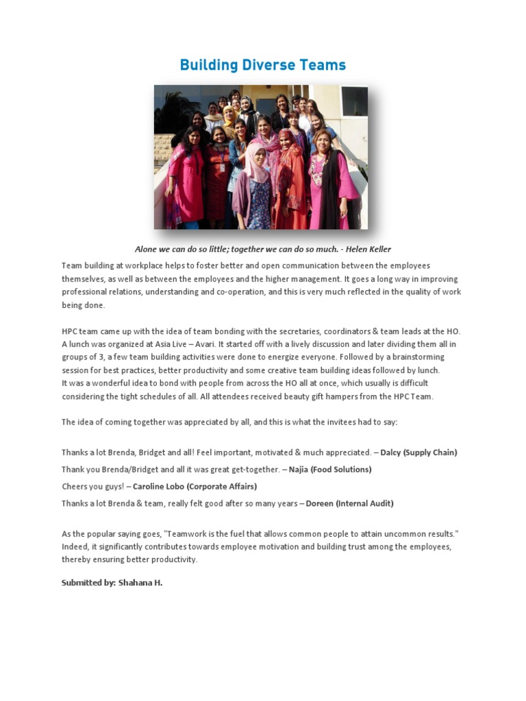 Building Diverse Teams | PDF | Business | Psychological Concepts
