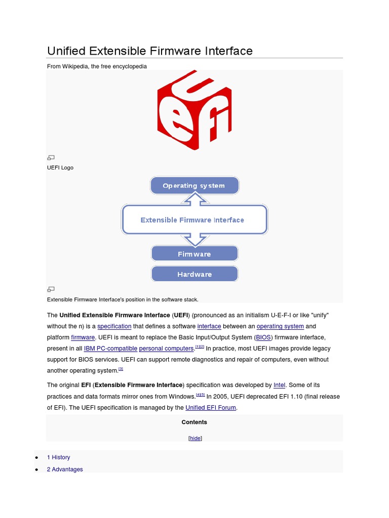 Unified Extensible Firmware Interface | PDF | Booting | Classes Of ...