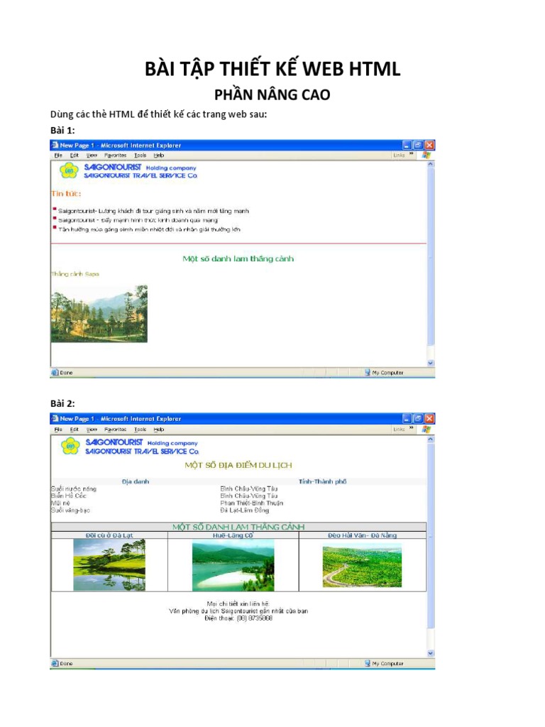 Bai Tap HTML 02 | PDF