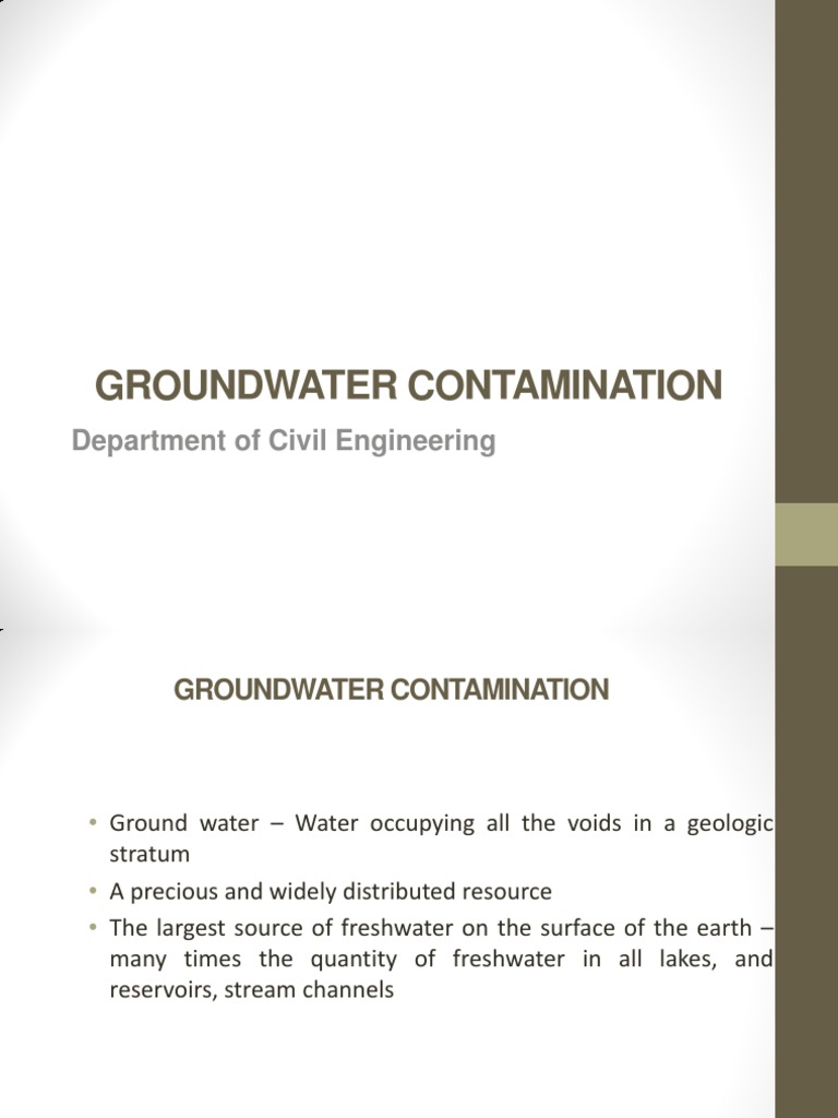 Groundwater Contamination | PDF | Groundwater | Water Resources
