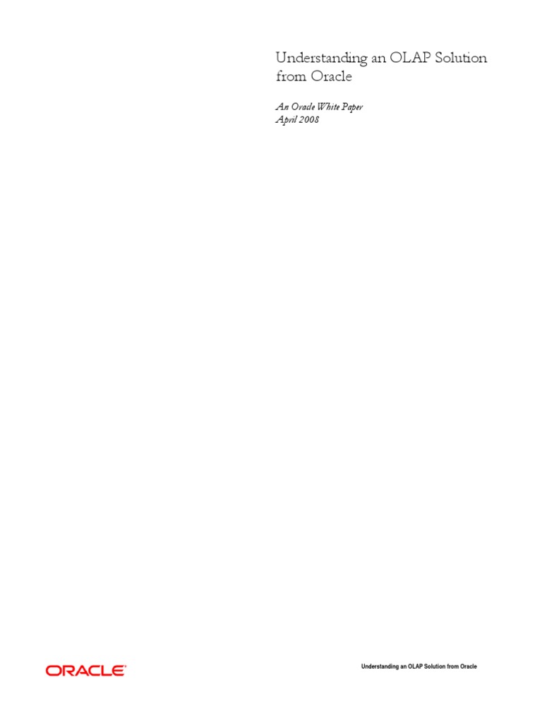 Understanding An Olap Solution | PDF | Business Intelligence | Databases