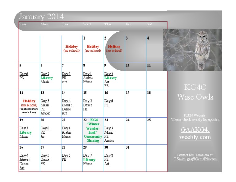 January Calendar | PDF | Social Science | Art