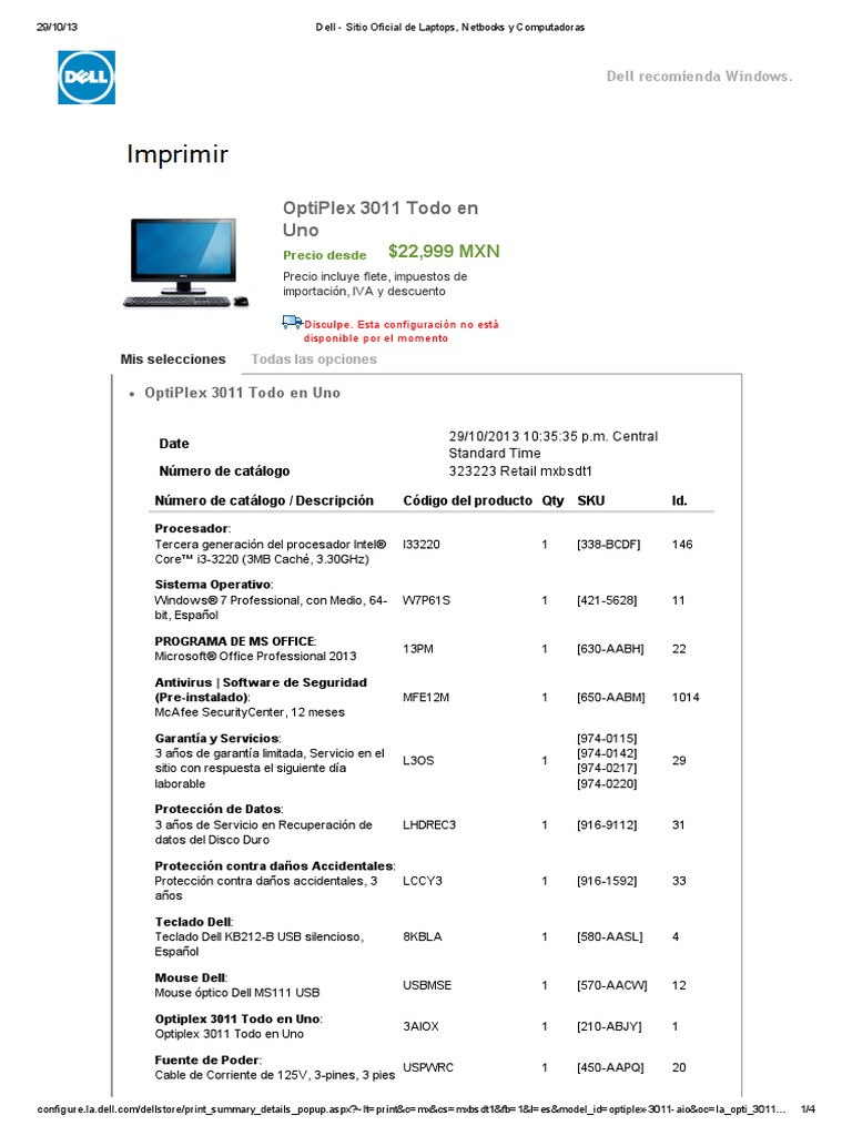 Cotizacion Dell Escritorio Esad Sop | PDF | Dell | Intel