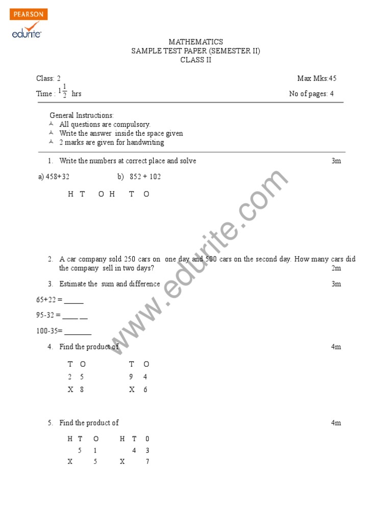 cbse-class-2-maths-sample-paper-term-2-model-2