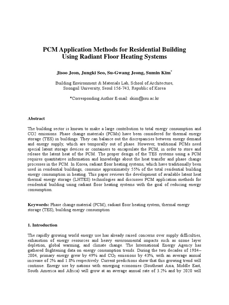 PCM Application Methods For Residential Building | PDF | Hvac | Solid