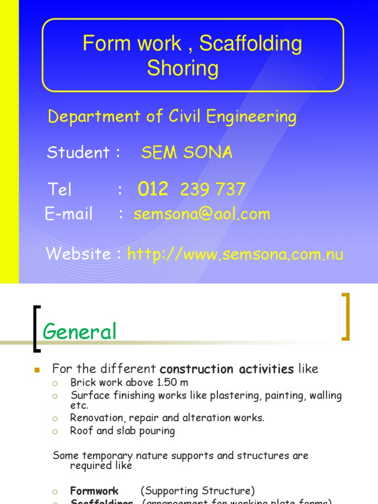 Civilengineering Fram Work Pdf Scaffolding Building