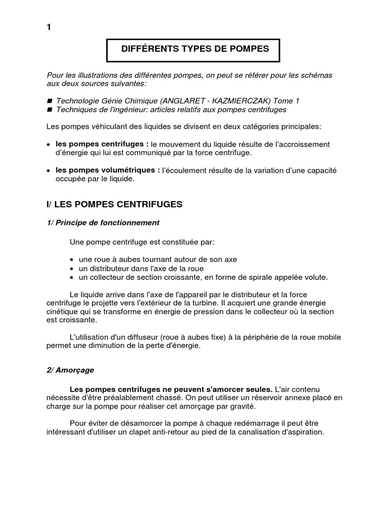 DIFFÉRENTS TYPES DE POMPES | PDF | Pompe | Piston