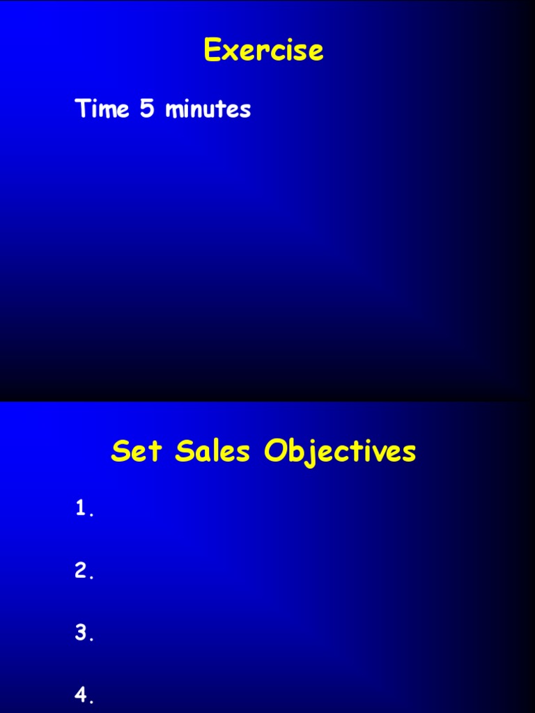 5 Sales Objectives | PDF | Career & Growth | Self-Improvement