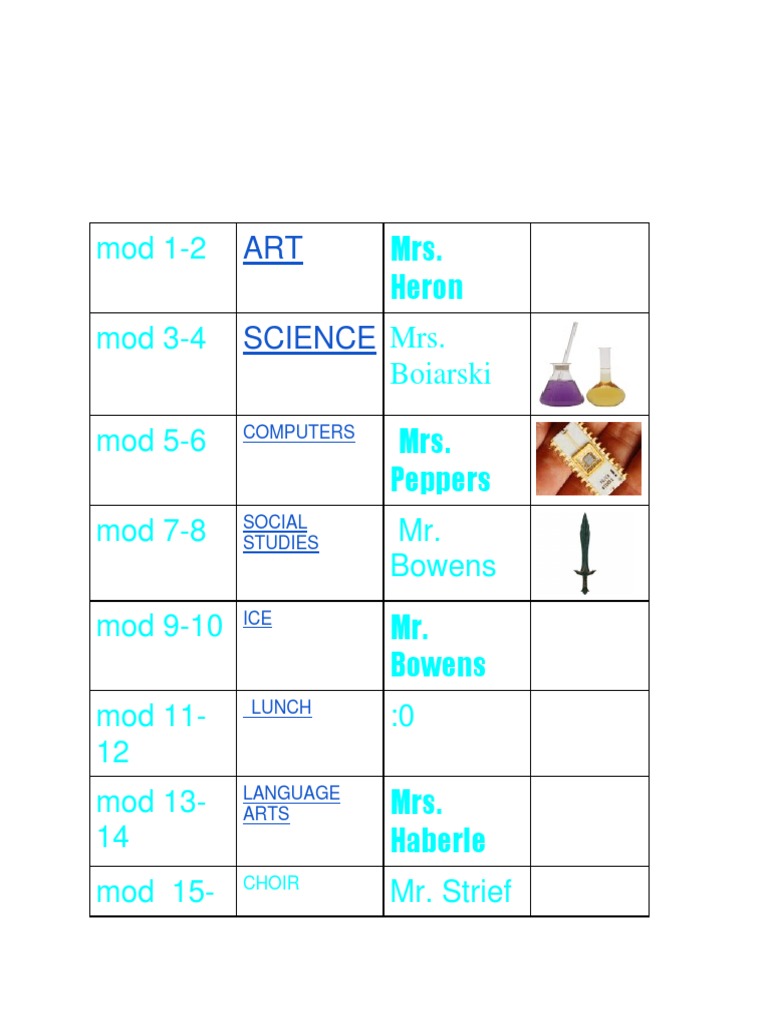 Middle School Class Schedule | PDF
