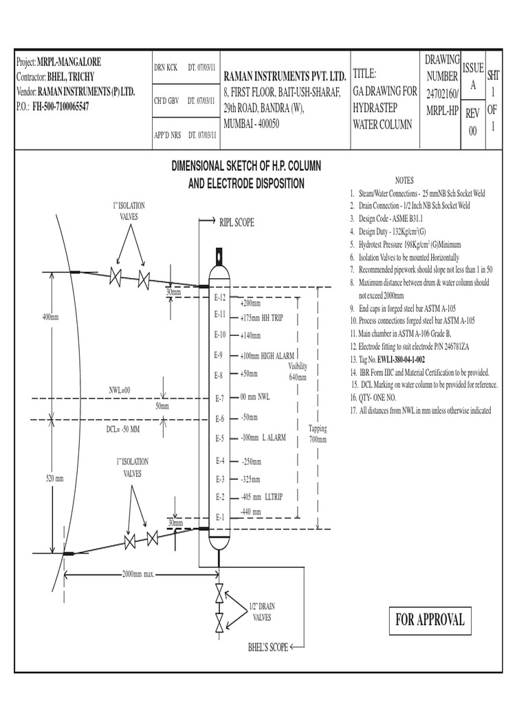 Hydrastep Electrode GA Drawing | PDF | Technology & Engineering
