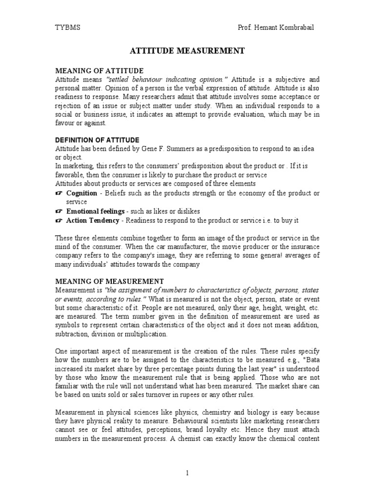 Attitude Measurement Research Methodology | PDF | Attitude (Psychology ...