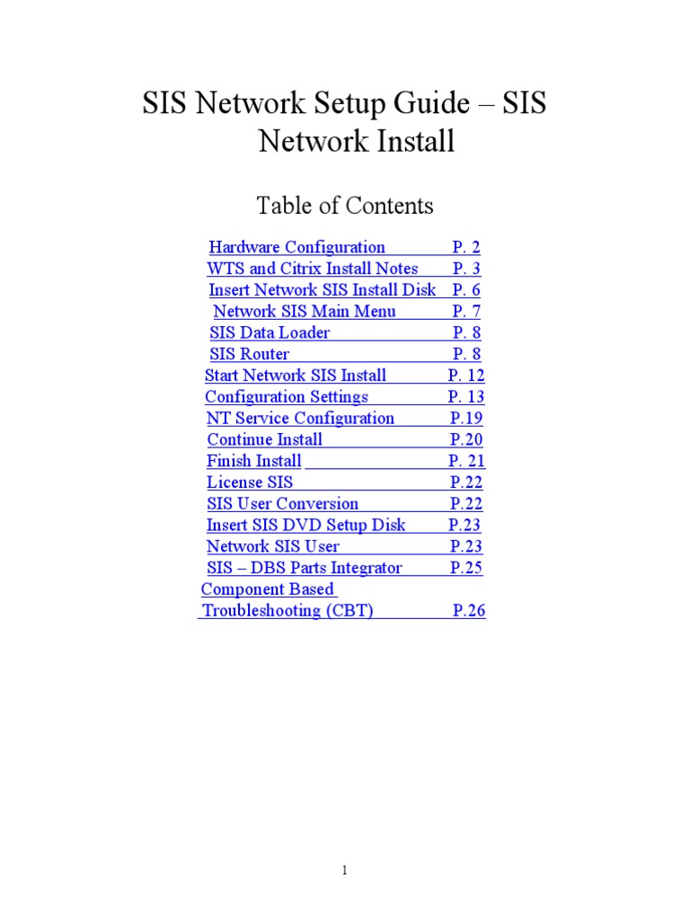 Network SIS Setup Guide - TMP | PDF | Information Technology Management ...