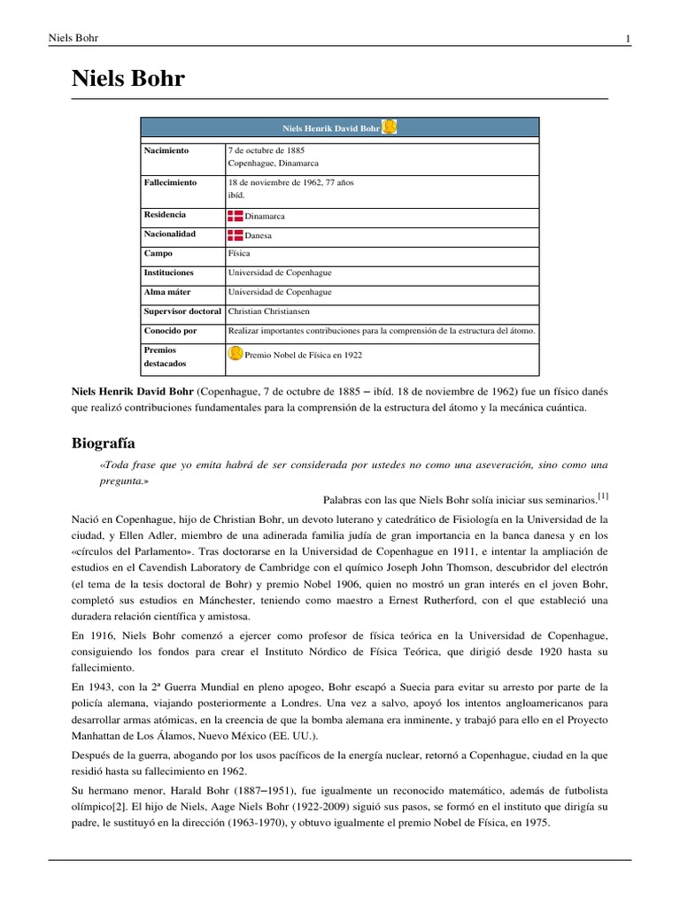 Niels Bohr PDF | PDF | Niels Bohr | Física