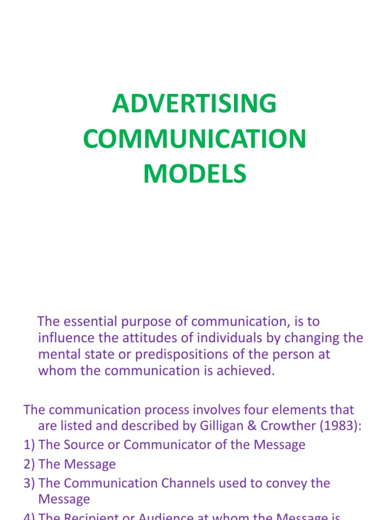Advertising Communication Models Explained | PDF | Brand | Attitude ...
