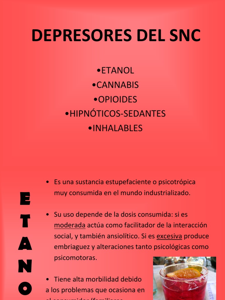 Efectos y Uso de Depresores del SNC | PDF | Cannabis (Droga) | Dopamina