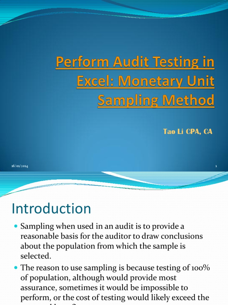 Perform Audit Testing in Excel | PDF | Sampling (Statistics) | Audit