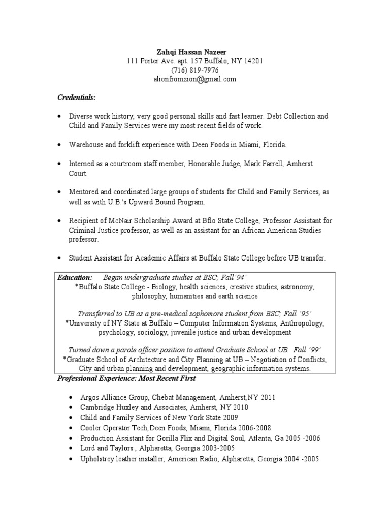 Diverse Professional Background Summary | PDF