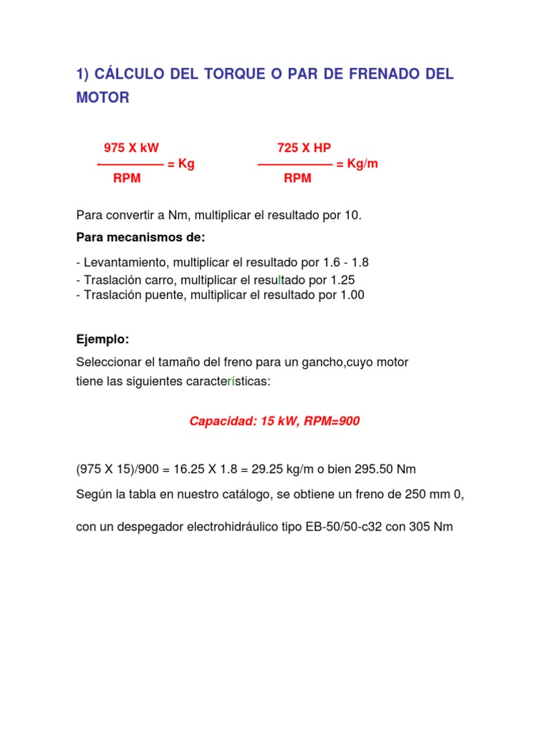 Calculo de Torque | PDF | Science | Tecnología (general)