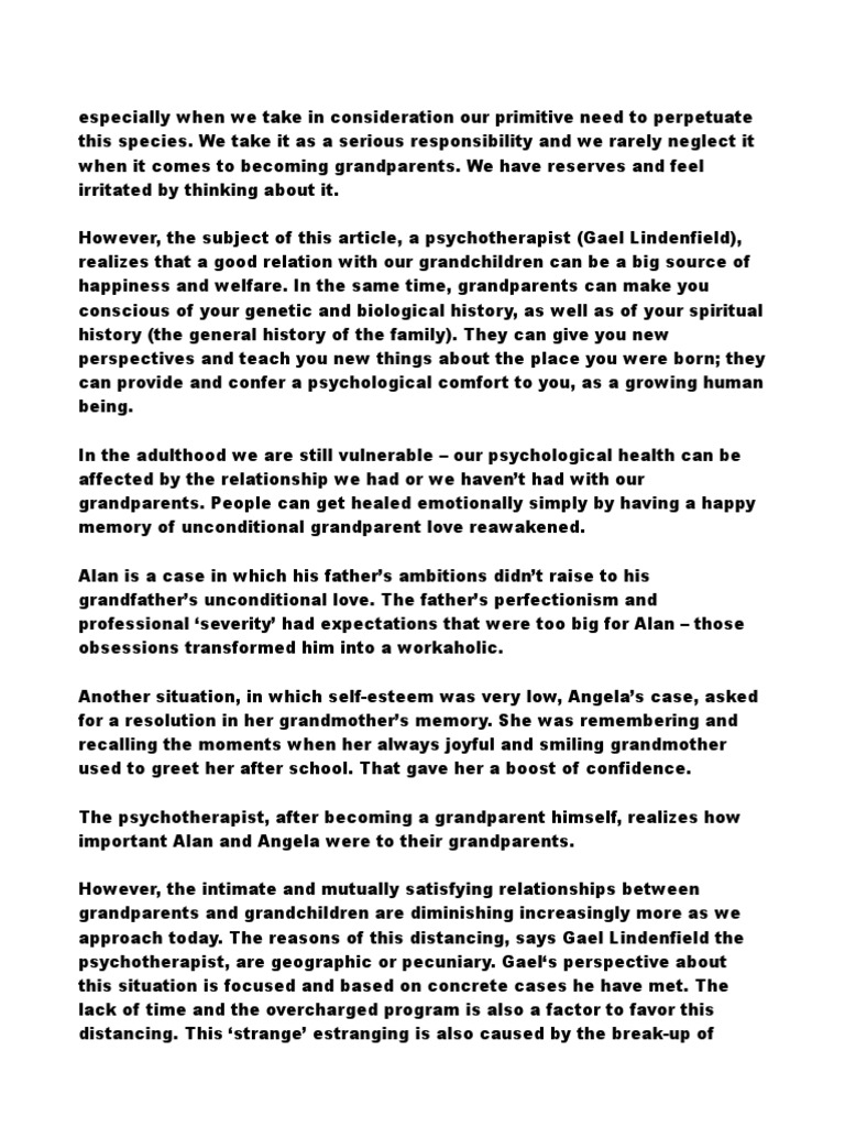 Generations Apart (Summary) | PDF | Psychotherapy | Family