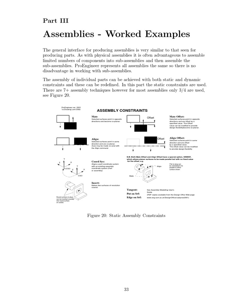 Assemblies - Worked Examples: Assembly Constraints | PDF | Gear | Menu