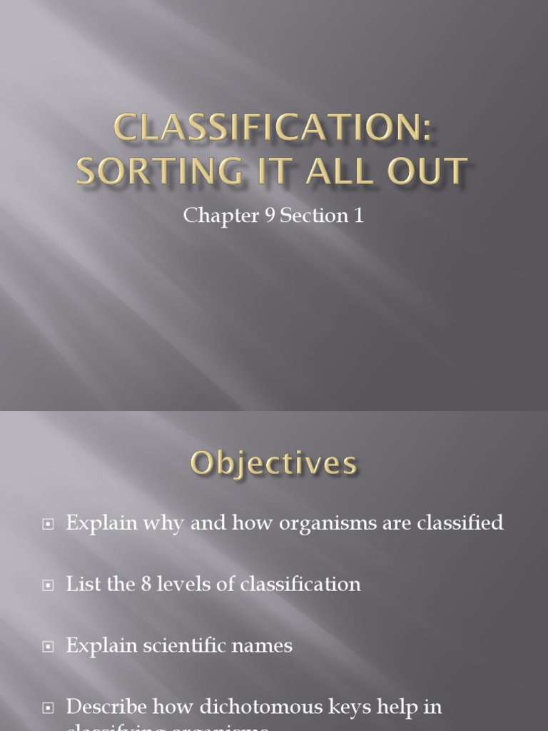 Sorting It All Out Ch9.1 7th PDF (Information Obtained From Holt ...