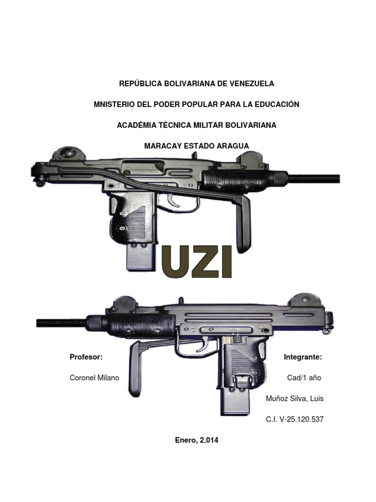 Sub Ametralladora Uzi Cal 9 | PDF | Diseño de arma | Armas personales