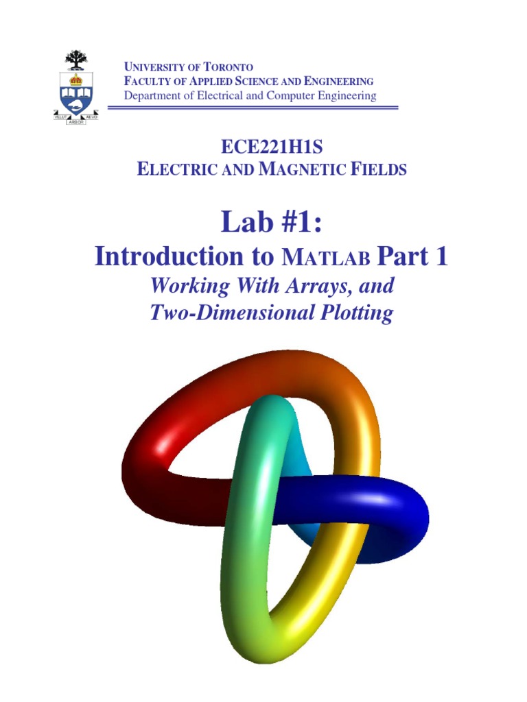 Introduction To Working With Arrays And Two Dimensional Plotting Pdf Matlab Matrix 