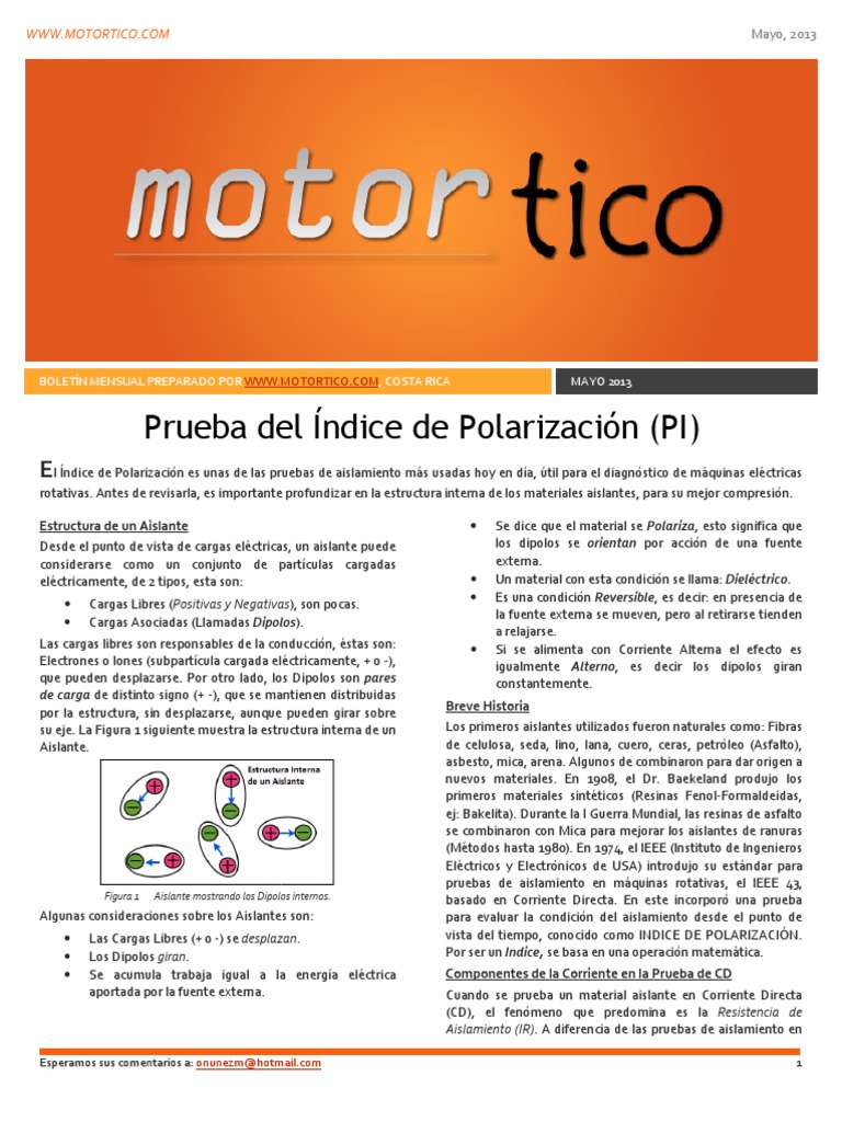 2013 MAY - Prueba Del Indice de Polarizacion | Aislante (Electricidad ...