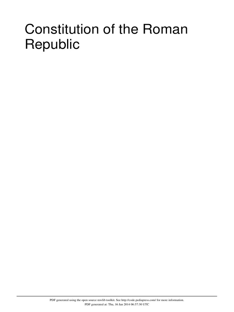 Overview of the Roman Republic's Constitution | PDF | Roman Republic ...