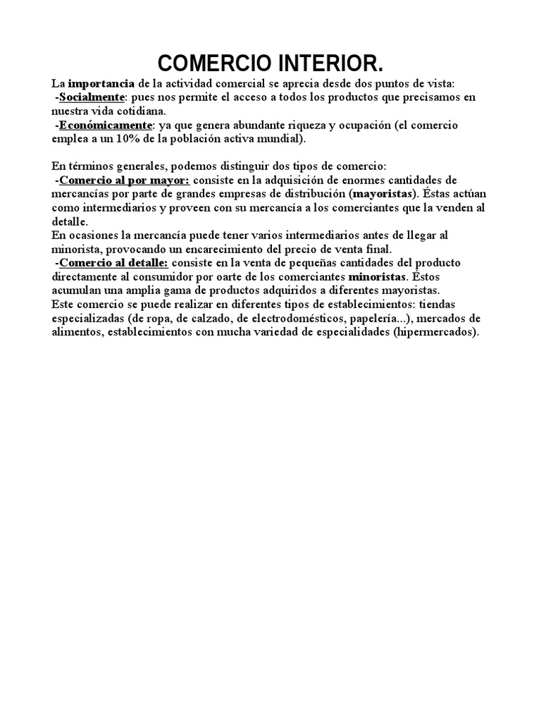 Comercio Interior. | PDF