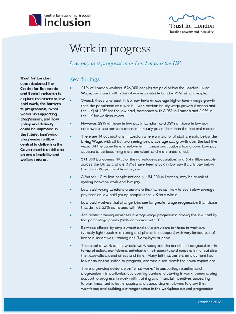 Work in Progress | PDF | Living Wage | Employee Retention
