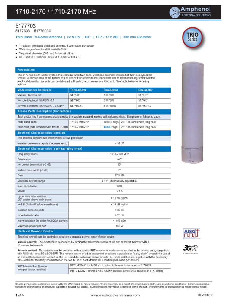 AMP Tri Sector | PDF | Antenna (Radio) | Decibel